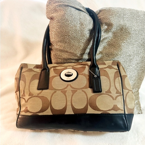 Coach | Bags | Coach Madeline Signature Brown Tote Vintage Satchel Bag ...